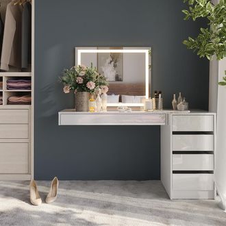 Vicco Schminktisch Sherry, Wei&szlig;, 100 cm 3 Teile