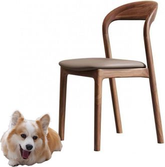 Generic Hölzerne Esstühle Massiv Holzkonstruktion für Haltbarkeit braun 81 * 43 * 46cm