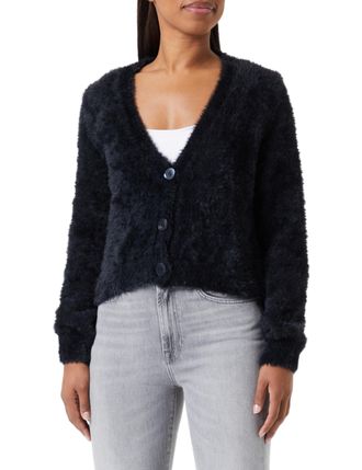 Only Damen Onliggy Ls Crop V-neck Cardigan Knt, Schwarz, S