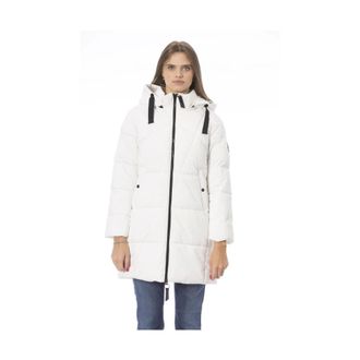 Baldinini Femme, Manteaux, Blanc, Taille: 48 FR &Eacute;l&eacute;gante doudoune blanche avec d&eacute;tail monogramme
