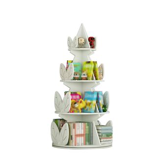 Generic 4-stufiges baumf&ouml;rmiges B&uuml;cherregal, 360&deg;-B&uuml;cherregal, kreativ gebogenes vertikales B&uuml;cherregal, geeignet for die Aufbewahrung von B&uuml;chern, Comics und