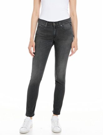 Replay Damen Jeans New Luz Skinny-Fit Hyperflex mit Stretch, Grau (Dark Grey 097), 25W / 32L