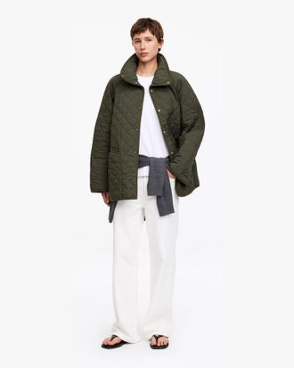 Arket Lockere Steppjacke -Gr&uuml;n