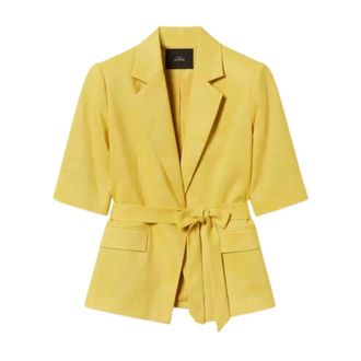 Twinset Femme, Vestes, Jaune, Taille: 38 FR Actitude Veste Blazer en M&eacute;lange de Lin
