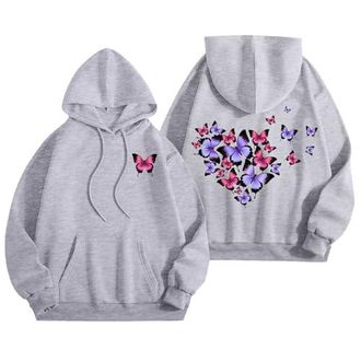 Generic Sweat &agrave; capuche imprim&eacute; tendance pour la Saint-Valentin 2026 (2), gris clair, XXL