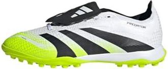 adidas Mixte Predator League Fold-Over Tongue Turf Football Boots, Cloud White/Core Black/Lucid Lemon, 42 EU