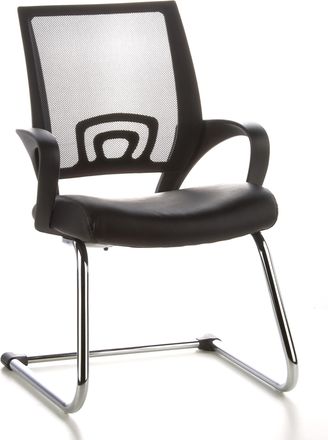 hjh OFFICE 650400 Freischwinger Visto NET V Kunstleder Schwarz Besucherstuhl Schwingstuhl mit Netzr&uuml;cken