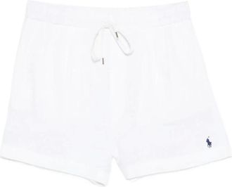 Ralph Lauren Femme, Shorts, Blanc, Taille: 38 FR Short en lin &agrave; cordon de serrage