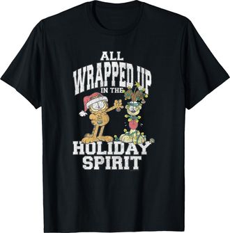 Garfield All Wrapped Up in The Holiday Spirit Christmas T-Shirt