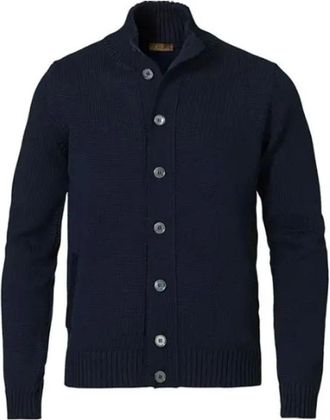 Stenstr&ouml;ms Homme, Pulls, Bleu, Taille: S Knitted Textured Merino Wool Cardigan