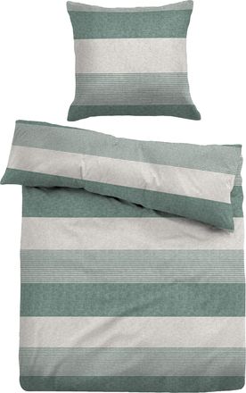 Tom Tailor 0849790 Bettwäsche Garnitur mit Kopfkissenbezug Melange Flanell Gradual Stripes 1x 155x200 cm + 1x 80x80 cm mint