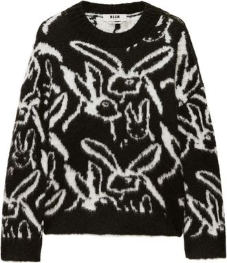 Msgm Sweatshirt mit Hasen-Print - Schwarz