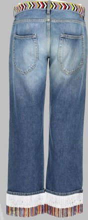 Alanui Bead-Embellished Cotton Jeans - Blue