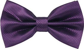 Alizeal Noeud papillon pr&eacute;-nou&eacute; en polyester pour homme Couleur unie, 001-Violet prune, taille unique