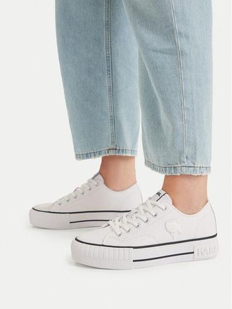 Karl Lagerfeld Sneakers aus Stoff Kampus Max KL60426 Wei&szlig;