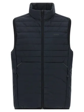 HUGO BOSS Quilted Technical Vest - navy
