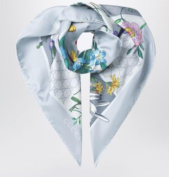 Gucci Silk twill scarf with Flora print
