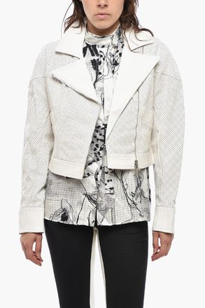 Stella McCartney Vegan Leather Jacket KARLY With All-Over Laser-Cut Details Stella McCartney