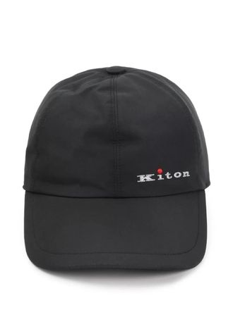 Kiton Baseballkappe mit Logo-Stickerei - Schwarz