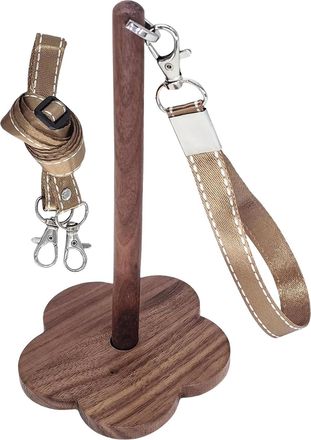 Generic Tragbarer Garnhalter - Garnhalter aus Holz mit Handschlaufe, tragbare rotierende Halterung, verhindert Verheddern, Werkzeug mit glatter Drehung | Stri