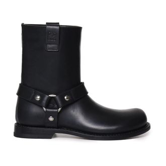 Loewe Schwarze Leder Slip-On Stiefel - - Shoes - Damen - Schwarzk - 36 EU
