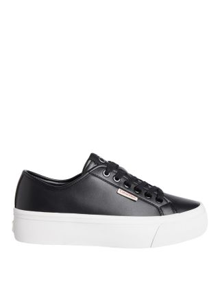 Calvin Klein Damen Vulcanized Sneaker Flatform mit Plateau, Schwarz (Ck Black), 39