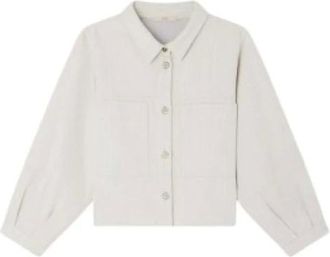 Sessun Femme, Blouses et Chemises, Beige, Taille: 40 FR Leone Short Overshirt