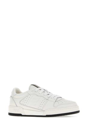 Fendi Womens White Leather Fendi Match Sneakers Uwhit+white Marr.chi