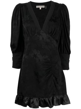 LoveShackFancy robe à bords voalantées - Noir