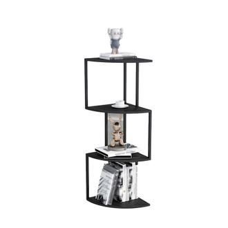 Generic Eck-B&uuml;cherregal, kreativ gebogenes B&uuml;cherregal, B&uuml;cherregal aus Eisen, geeignet for die Aufbewahrung von B&uuml;chern, Fotoalben und Dekorationsgegenst&auml;nde