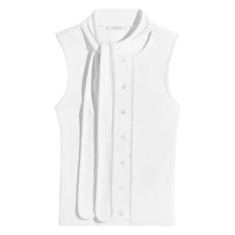 Christophe Lemaire Femme, Tops, Blanc, Taille: 38 FR Haut Ajust&eacute; Asym&eacute;trique