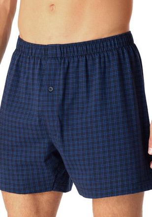Schiesser Herren Boxershorts blau Baumwolle gemustert