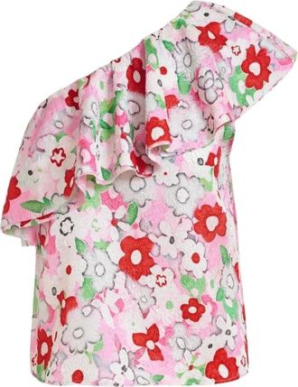 Essentiel Femme, Blouses et Chemises, Multicolore, Taille: 38 FR Jiland Asymmetric Ruffle Top