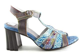 Laura Vita Laura Vita Femme Ficdjio 02 Sandales Peeptoe, Bleu Bleu, 41 EU