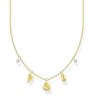Thomas Sabo Thomas Sabo, Femme, Accessoires, Jaune, Taille: ONE Size Collier avec coquillages doré