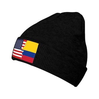 Generic Unisexe Beanie pour Homme, Drapeau de la Colombie et des &Eacute;tats-Unis, Extensible Beanie Hats, Bonnet Chapeau Tricot pour Femme, Ski, Adultes