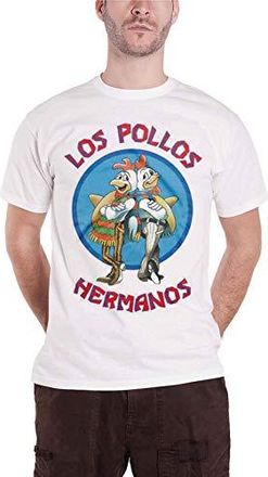 Breaking Bad Officiellement sous Licence Los Pollos Hermanos T-Shirt (Blanc), Medium