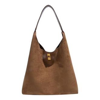 Generic Sac &agrave; bandouli&egrave;re en daim synth&eacute;tique pour femme, grande capacit&eacute;, pour voyage, shopping, usage quotidien, marron, 340.00x300.00x115.00mm