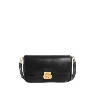 Coccinelle Cuir sac &agrave; &eacute;paule bandouli&egrave;re sac daccessoires C-Me Lock Shiny Smooth Mini Bag Leather Noir