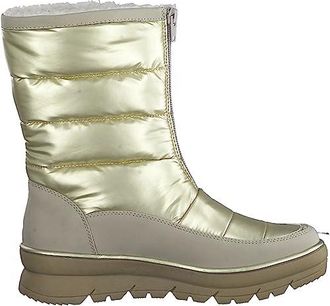 Jana Femme Softline 8-26476-41 Komfortable Mehrweite Bequemschuh Wasserabweisend Rutschest Warm gefüttert Modischer Frontzip Bottine, Gold Comb, 39 EU