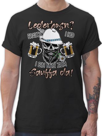 Shirtracer T-Shirt Herren - Kompatibel mit Oktoberfest - Lederhose Spruch Lausbua Bayrisch Party Trinken - 3XL - Schwarz - bayrische Trachtenmode t Shirt October