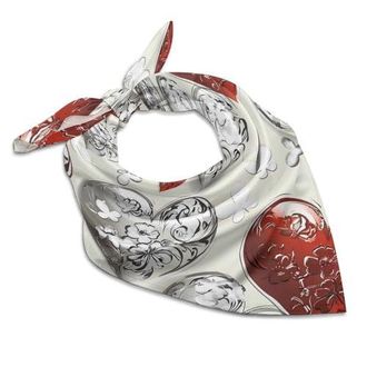Generic Écharpe carrée en soie légère avec coeur romantique, écharpe pour cheveux, foulard respirant, cadeau pour femme et homme, multicolore, 46x46cm