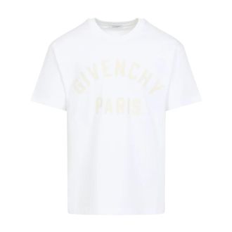Givenchy Wei&szlig;es Logo T-Shirt Stilvolle Bequeme Passform - - Tops - Herren - Wei&szlig; - L