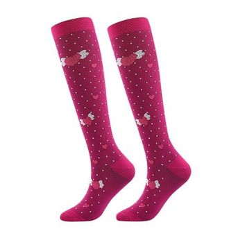 Generic Chaussettes de compression compression pour femme pour la Saint-Valentin, Rouge past&egrave;que, S