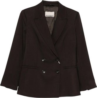 Pennyblack Blazer crois&eacute; &agrave; revers pointus - Femme - Vestes - Brun - Taille: 42 FR
