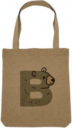 Fabulous Sac Shopping Tote Bag Aspect Lin - B like Bear Letter First Name Animals Drawing Child - Sac de Courses Toile Epaisse 360g Beige Naturel Cabas Port&eacute; E