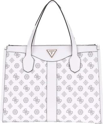 Guess Silvana Two Compartment Tote White Logo
