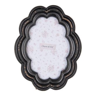 Clayre & Eef Bilderrahmen 10x15 cm Schwarz Kunststoff Glas