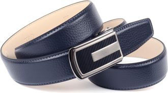 Anthoni Crown Herren Automatik Ledergürtel Gürtel, Dunkelblau, 110
