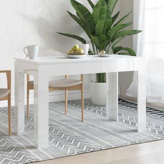 vidaXL Vidaxl - Esstisch Hochglanz-Wei&szlig; 120x60x76 cm Holzwerkstoff Wei&szlig;